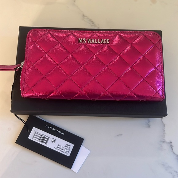 MZ Wallace | Bags | Mz Wallace Zip Round Wallet Pink Candy | Poshmark